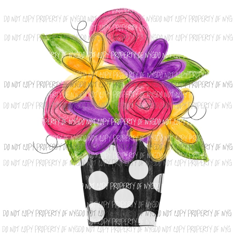 martodesigns - Flower Pot watercolor Sublimation transfers