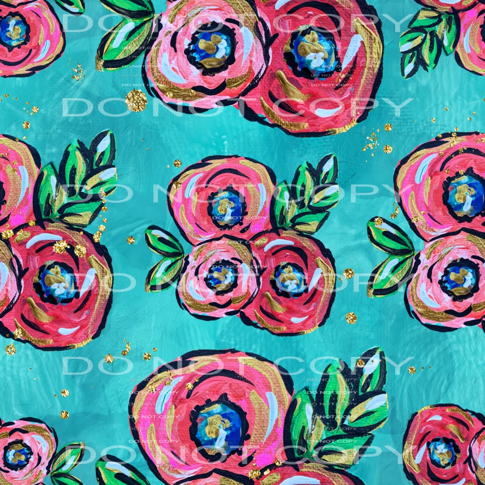martodesigns - flower sheet blue pink Sublimation transfers