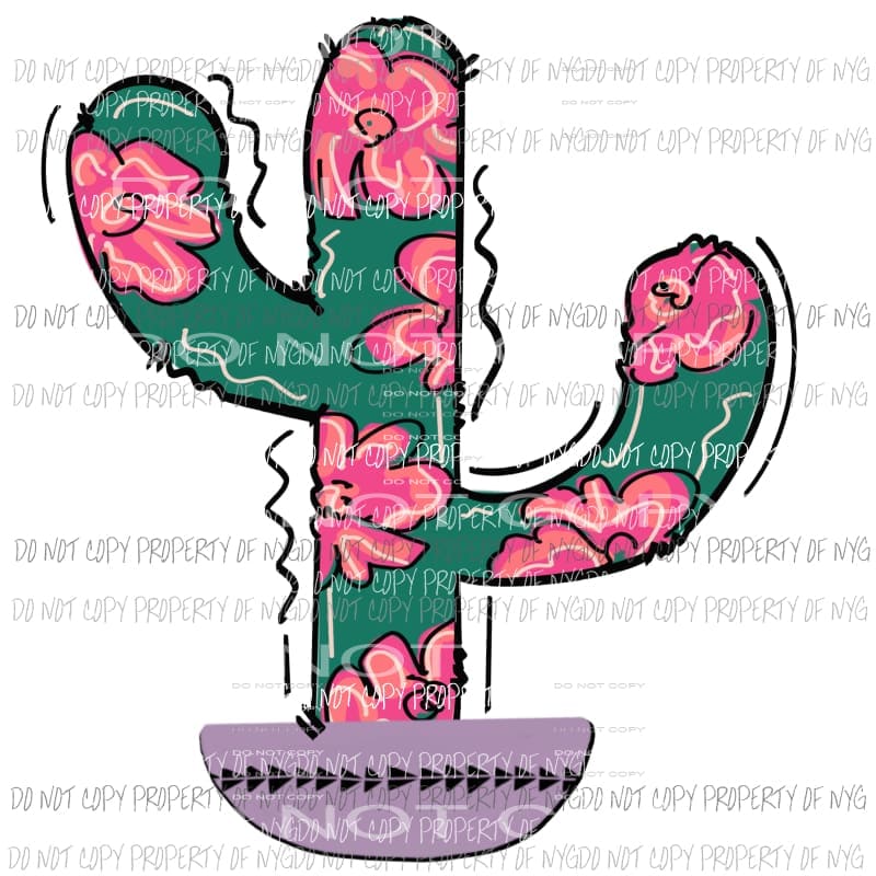 martodesigns - Flowered Cactus in a pot Sublimation