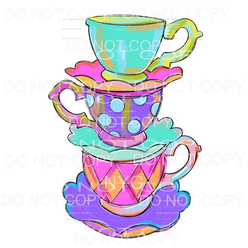martodesigns - Funky Stacked Teacups Sublimation transfers
