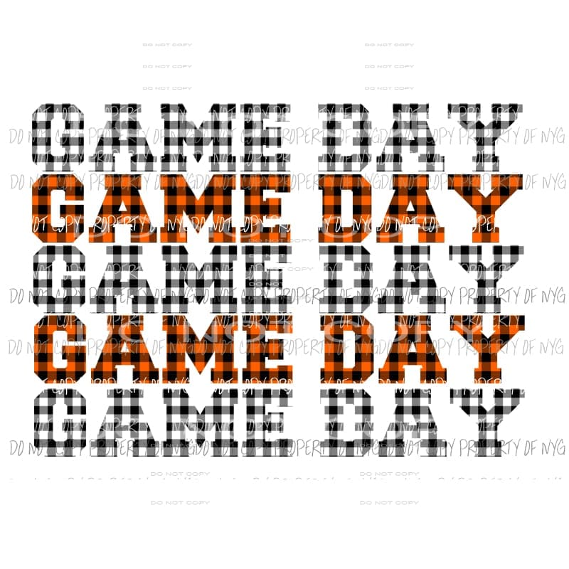 martodesigns - Game Day Orange and black plaid Sublimation