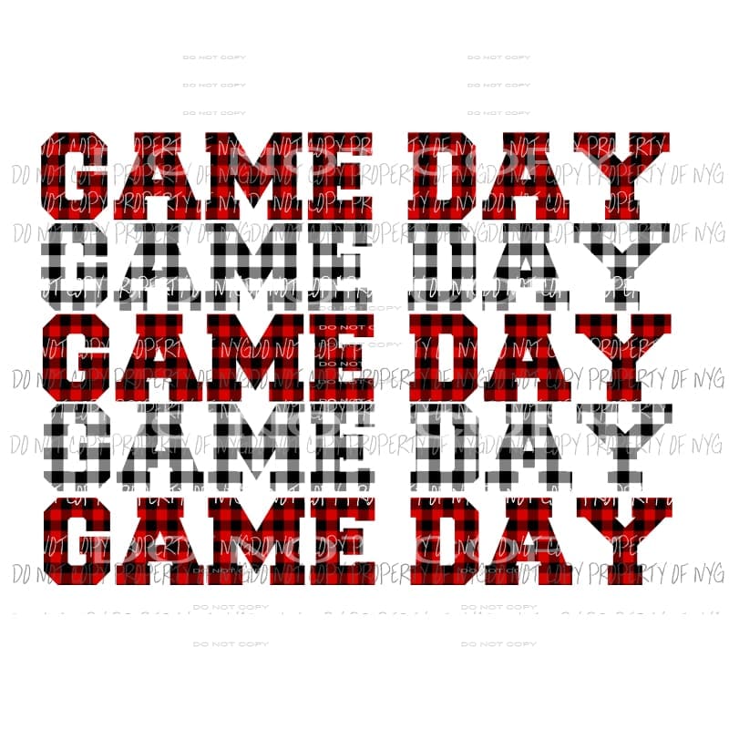 martodesigns - Game Day RED and black plaid Sublimation
