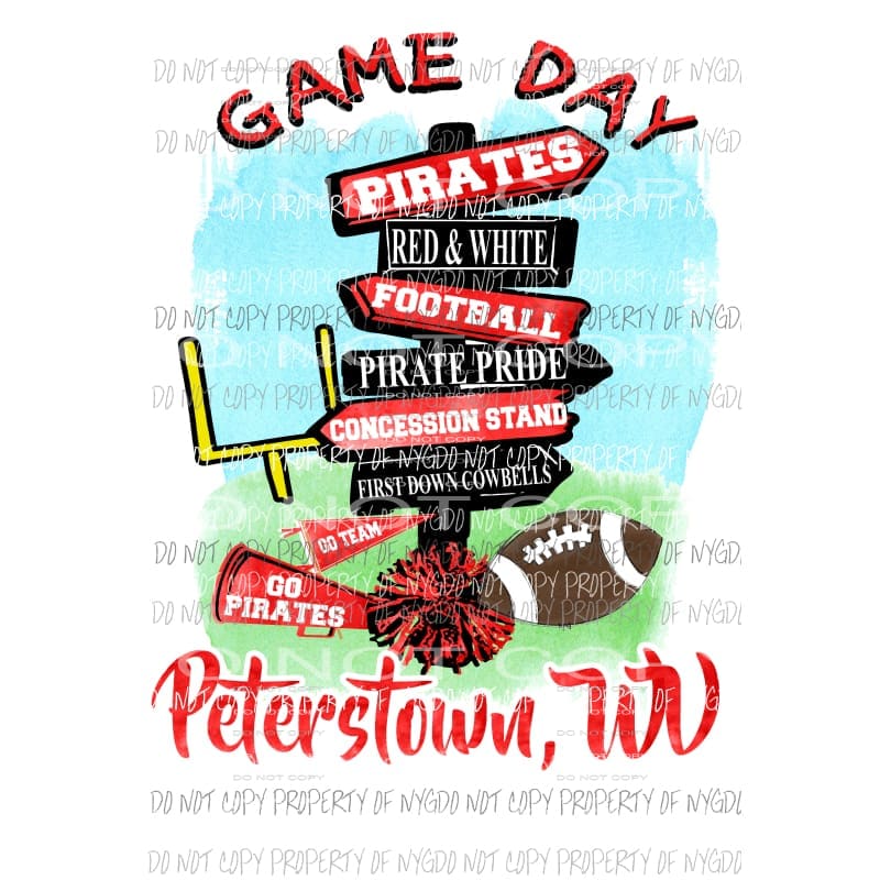 martodesigns - Game Day Sign custom Pirates Red white black