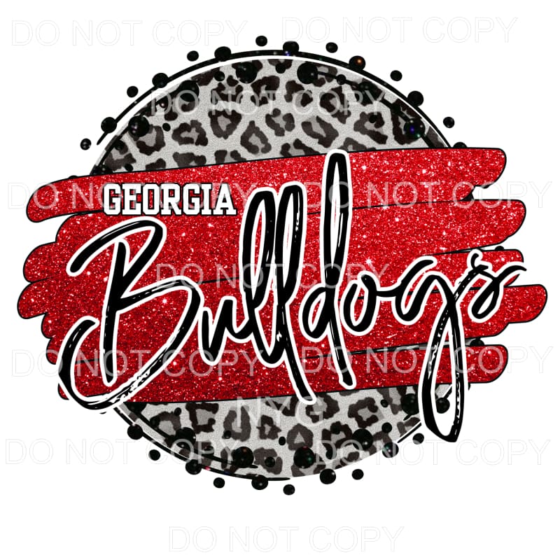 martodesigns - Georgia Bulldogs Football Red Glitter Leopard