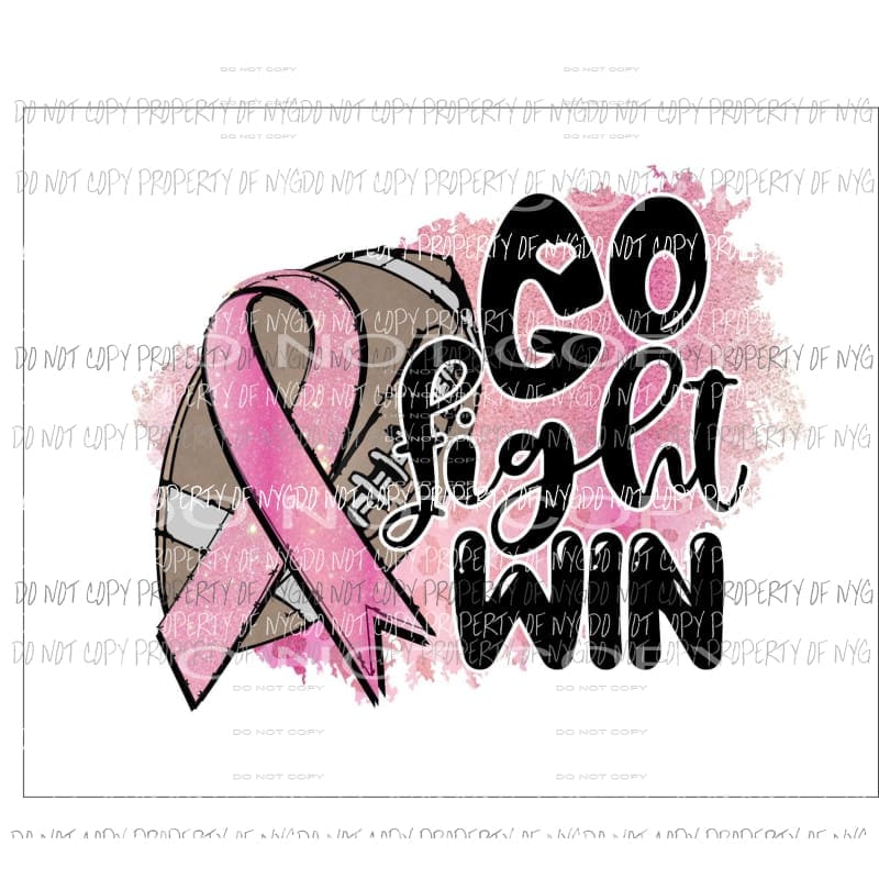 martodesigns - Go Fight Win football pink awareness ribbon