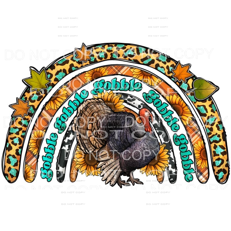 martodesigns - Gobble Gobble Thanksgiving Rainbow Turkey