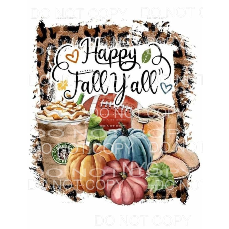 martodesigns - Happy Fall Y’all Iced Coffee Football
