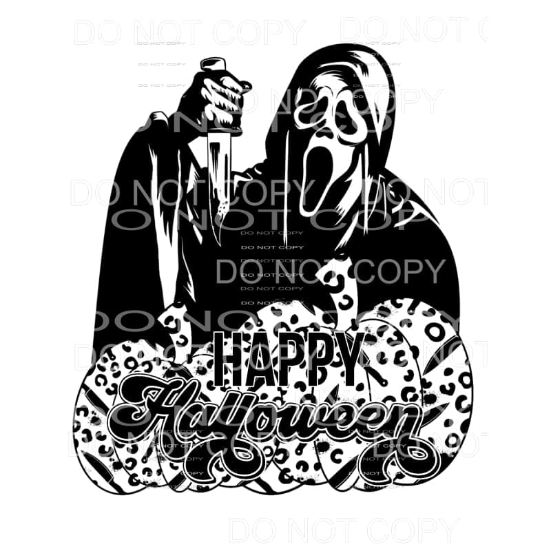 martodesigns - Happy Halloween Ghostface Scream Leopard