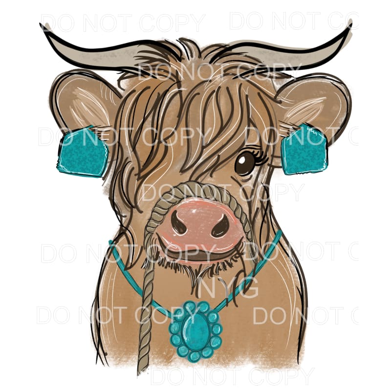martodesigns - Highland Heiffer Cow Turquoise Necklace