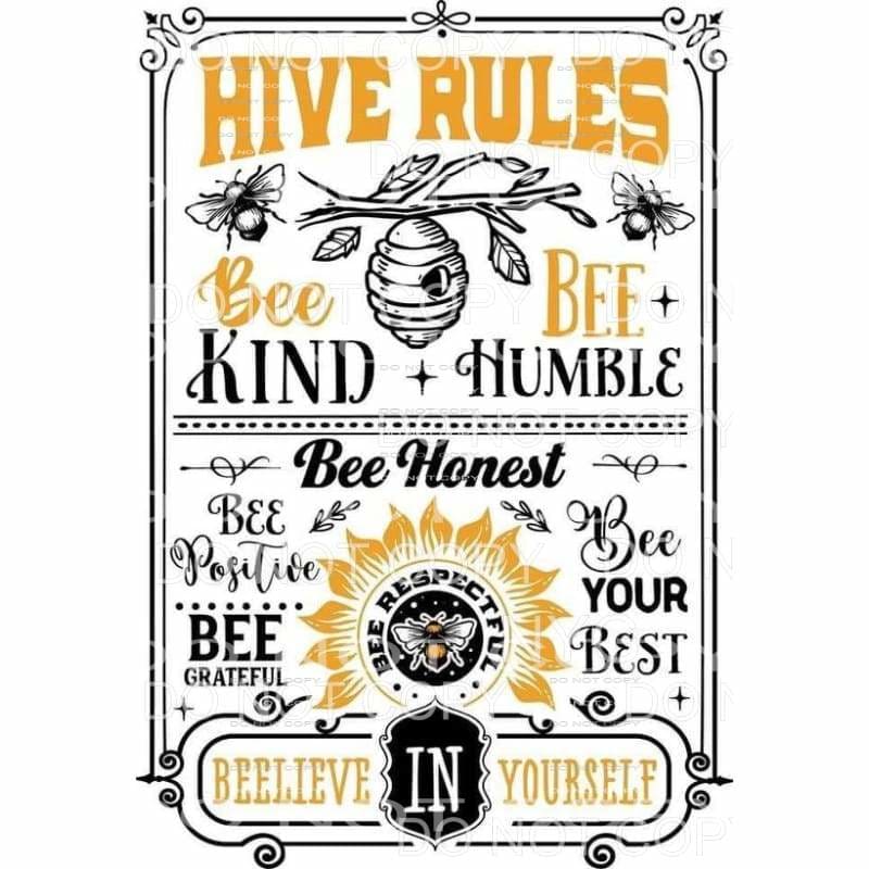 martodesigns - Hive Rules Bee Kind Bee Humble Sunflower