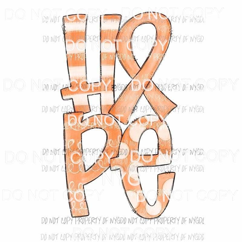 martodesigns - HOPE orange awareness ribbon Sublimation