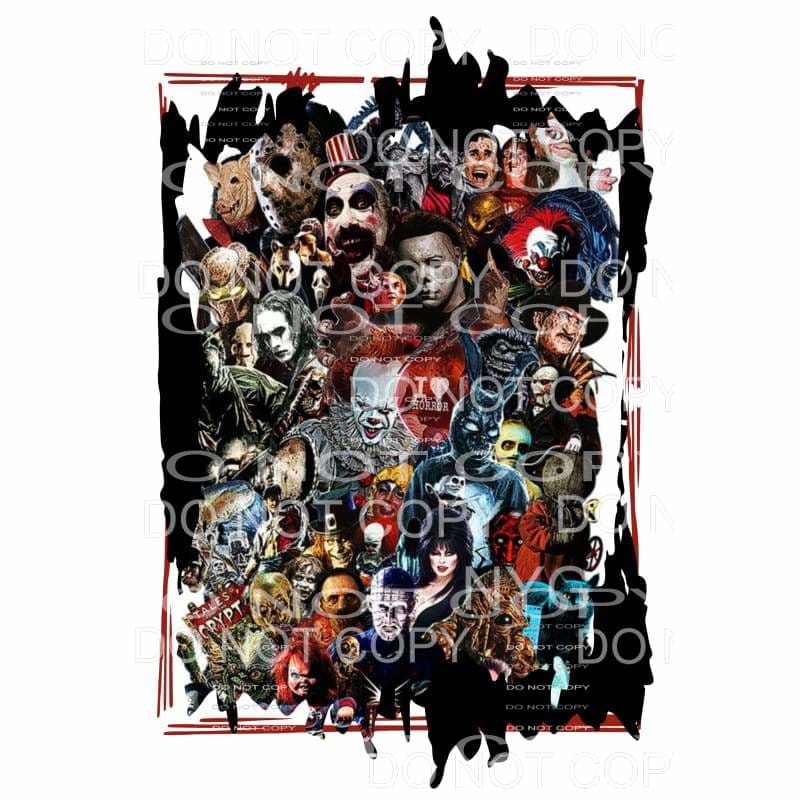 Horror Movie Characters Collage