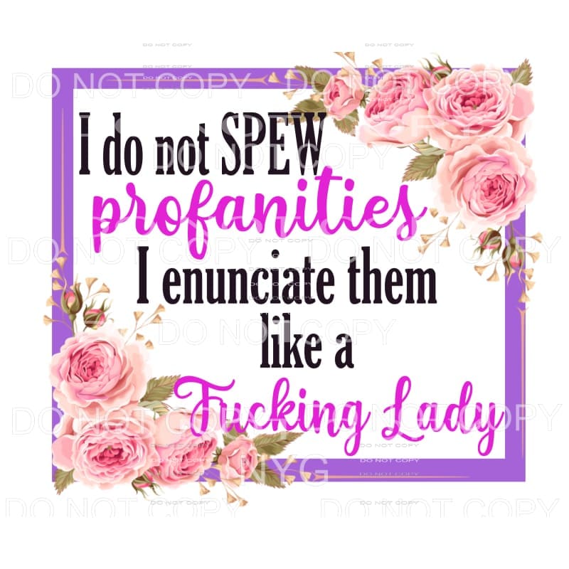 martodesigns - I Don’t Spew Profanities Flowers Purple Frame