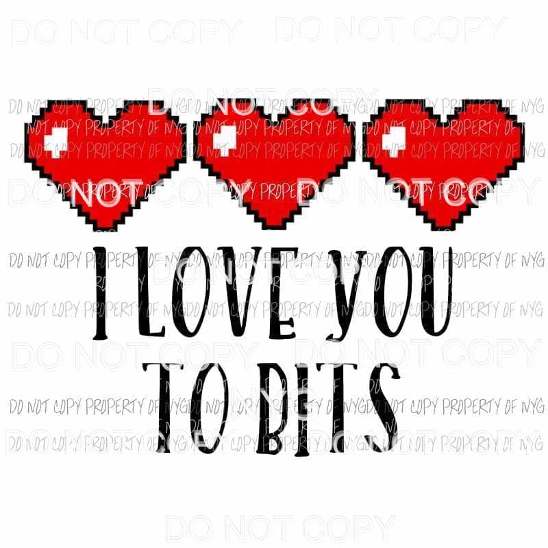 martodesigns - I Love You To Bits red hearts Sublimation