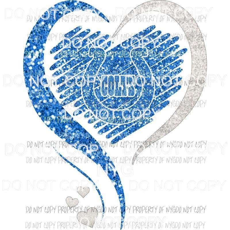 martodesigns - Indianapolis Colts heart blue silver glitter