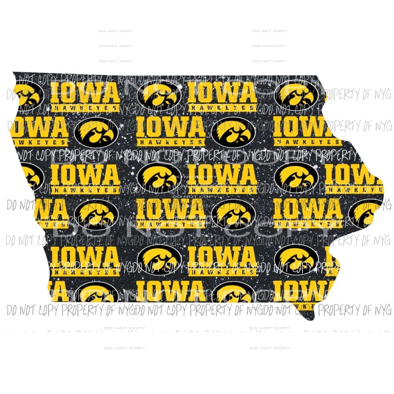 martodesigns - Iowa Hawkeyes state outline blue yellow