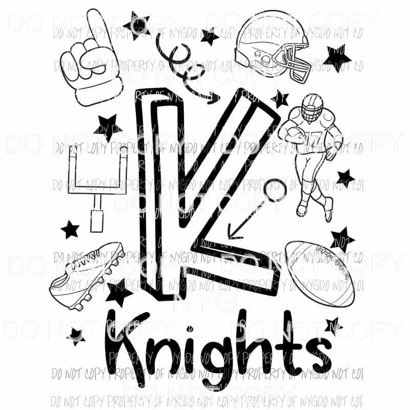 martodesigns - Knights football spirit doodle Sublimation