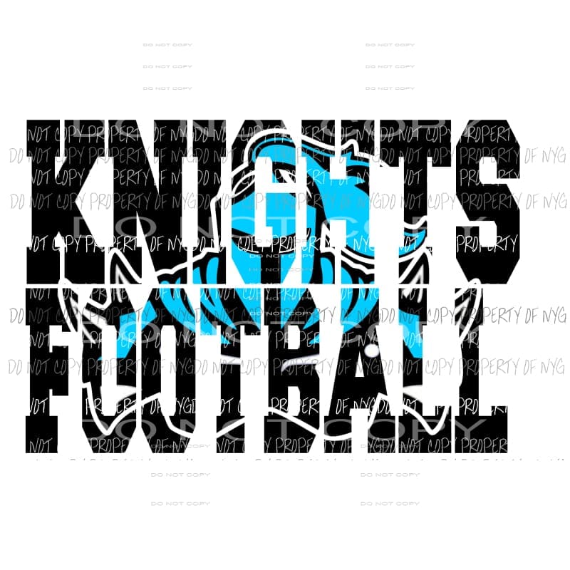 martodesigns - Knights Football words Blue school