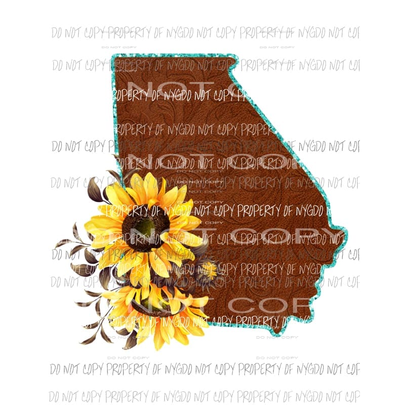 martodesigns - Leather state with sunflowers All states in