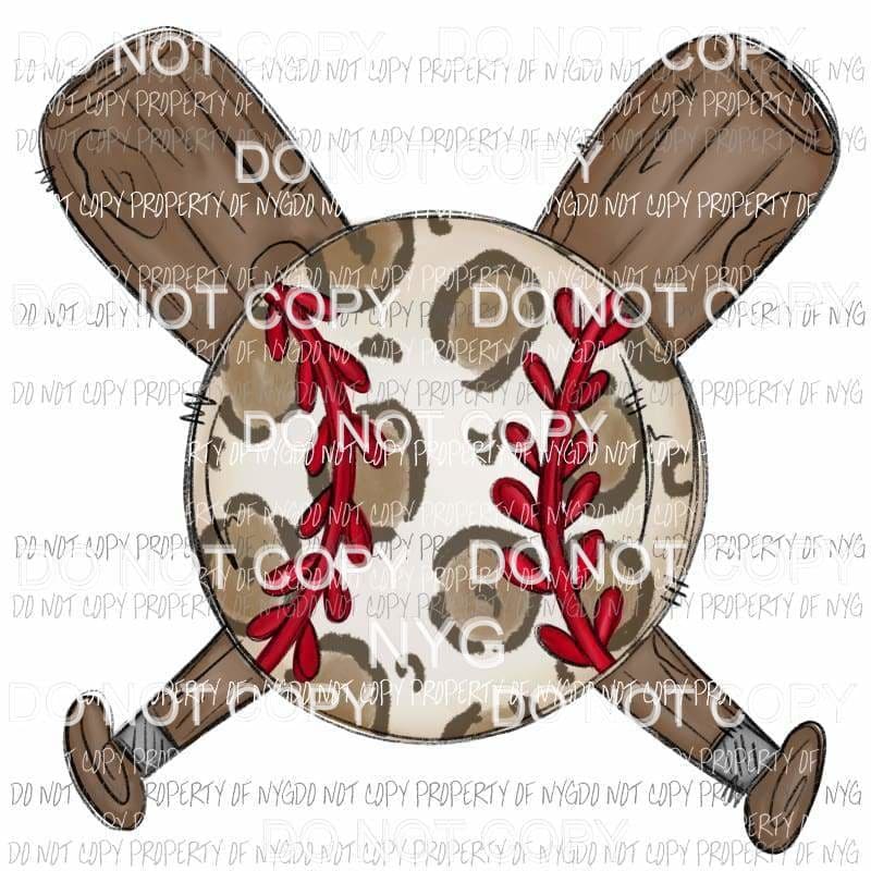 martodesigns - Leopard Baseball with bats Sublimation