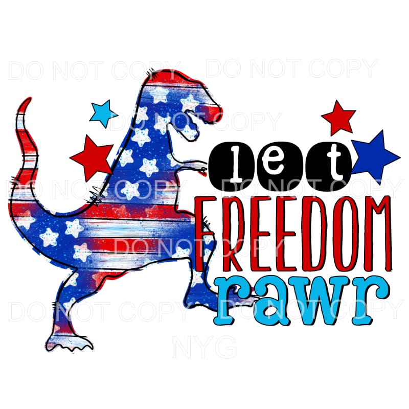 martodesigns - Let Freedom Rawr Dinosaur Flag Stars Stripes