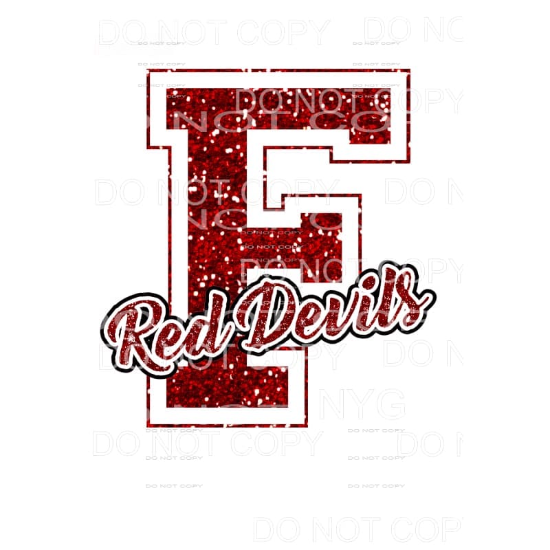 martodesigns - Letter F Red Devils Sublimation transfers