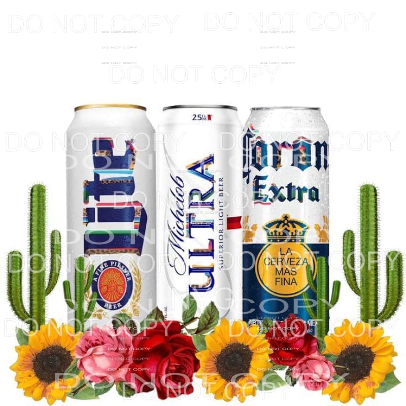 martodesigns - Lite Ultra Corona Beer Cans Cactus Sunflowers