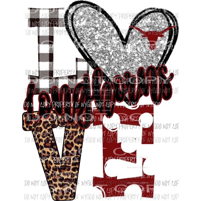 martodesigns - Longhorns love polka dot maroon Sublimation
