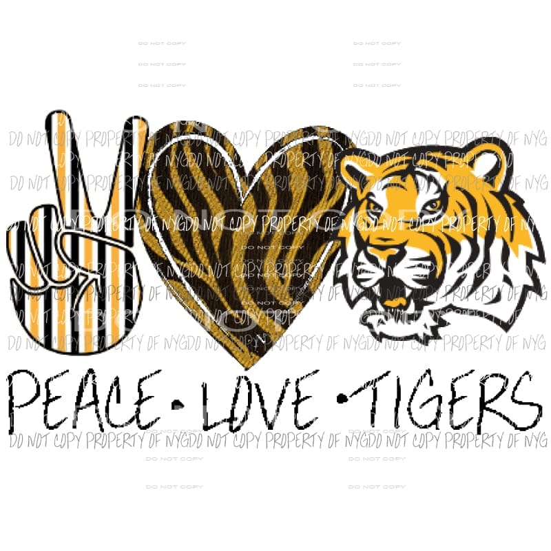 martodesigns - Love peace tiger stripe heart custom school