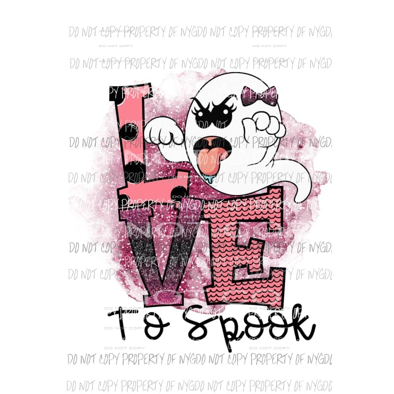 martodesigns - Love To Spook pink scary ghost with bow
