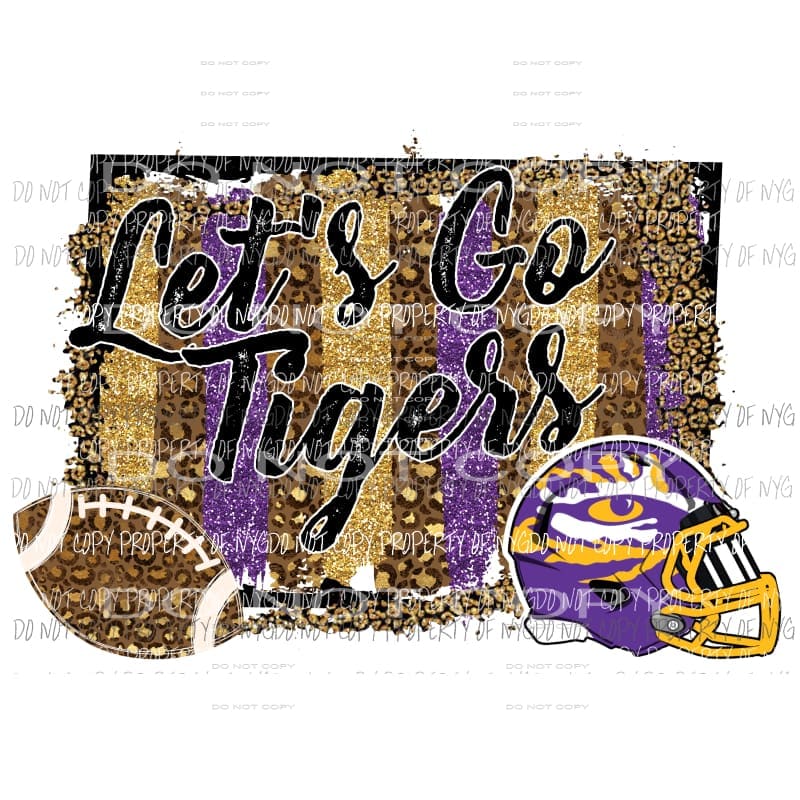 martodesigns - LSU Let’s Go Tigers Faux Glitter football