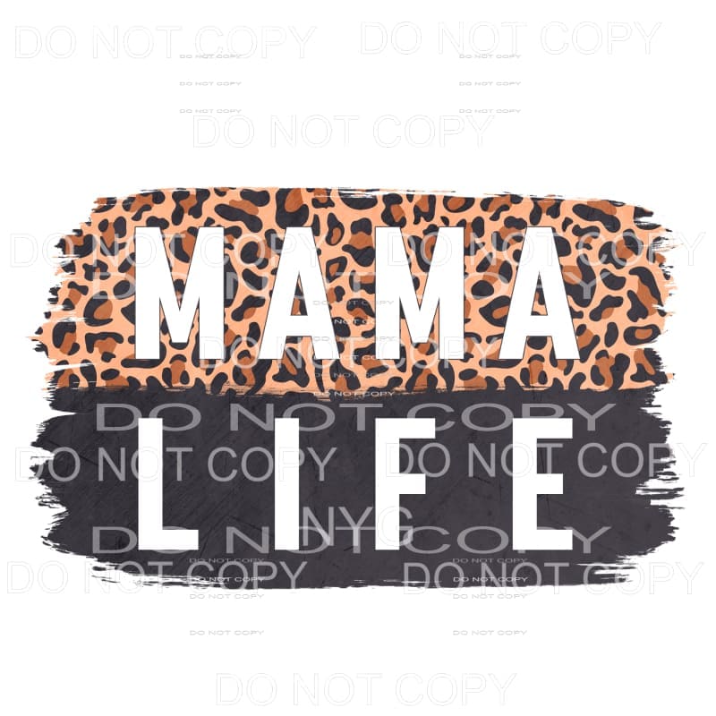 martodesigns - Mama Life Leopard Black Brushstrokes