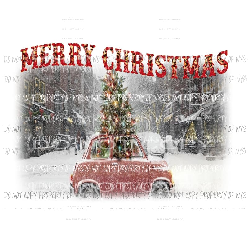 martodesigns - Merry Christmas Car with Christmas tree