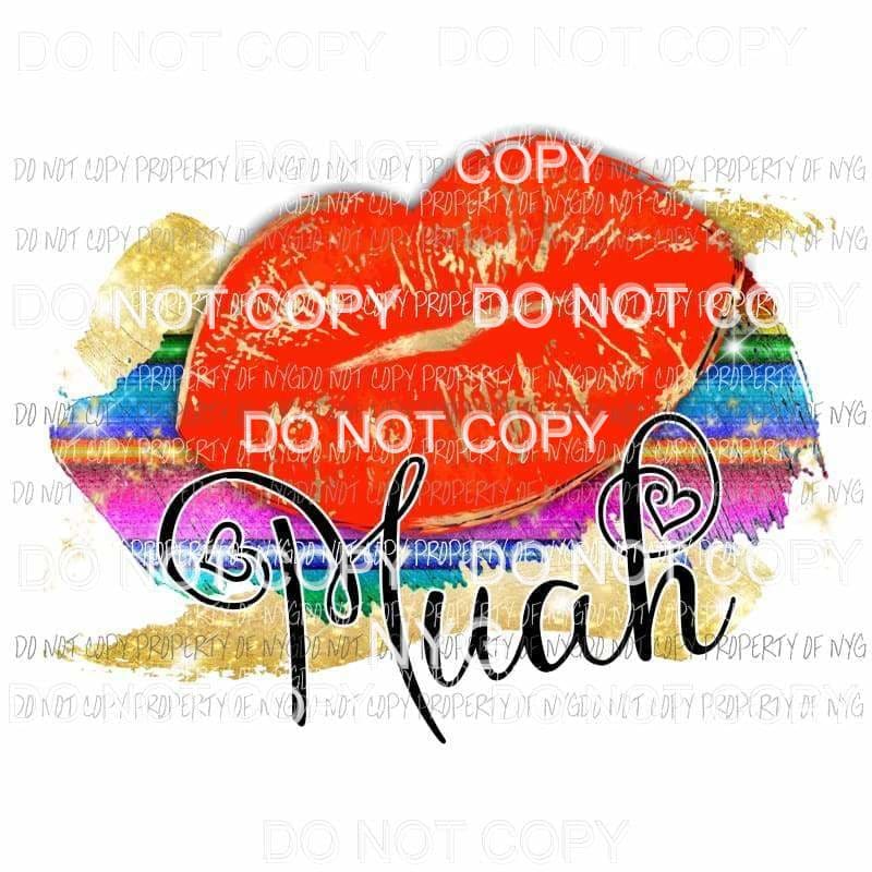 martodesigns - Muah red lips serape brushstrokes Sublimation