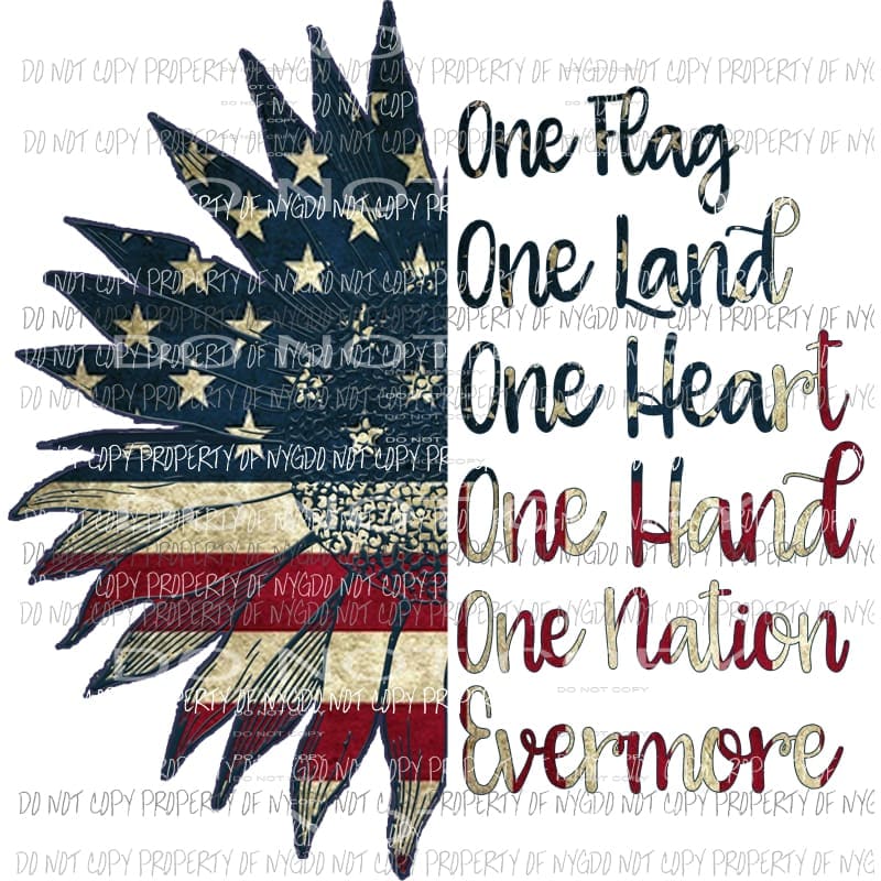 martodesigns - one flag one land one heart flag flower
