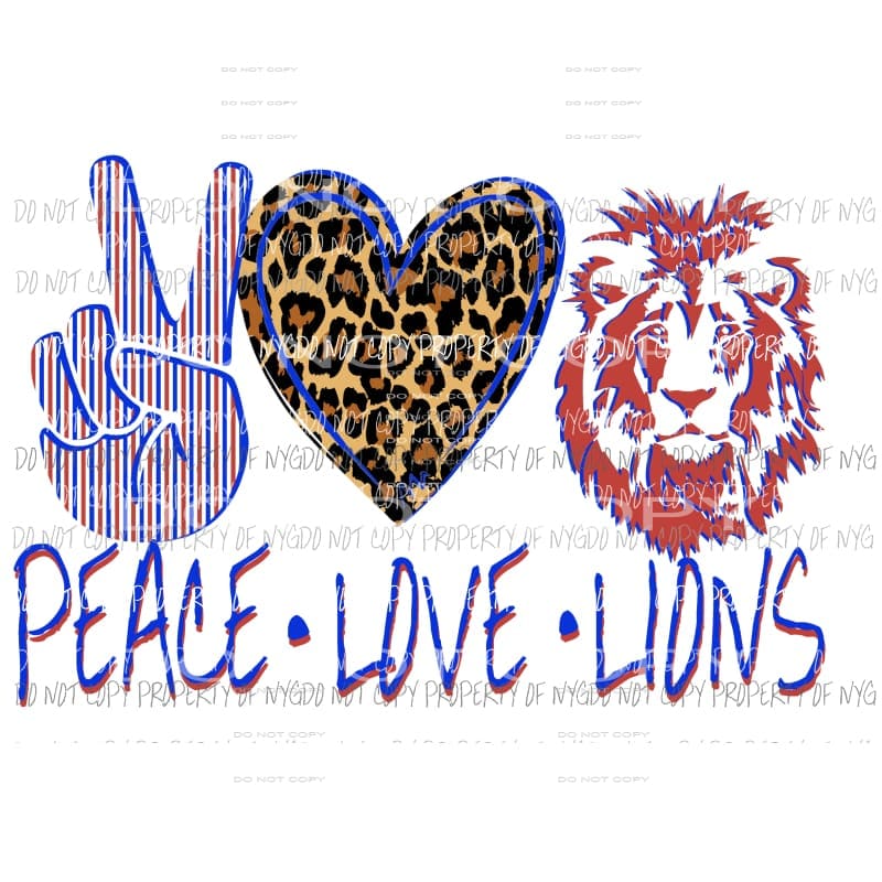 martodesigns - Peace Love Lions Red and Blue school