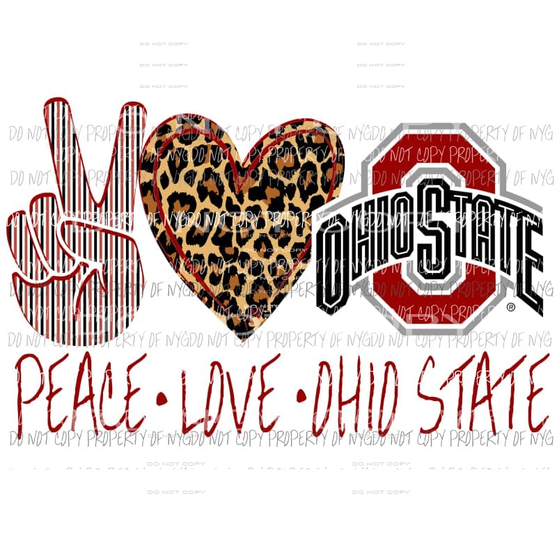 martodesigns - Peace Love Ohio State 1 Sublimation transfers