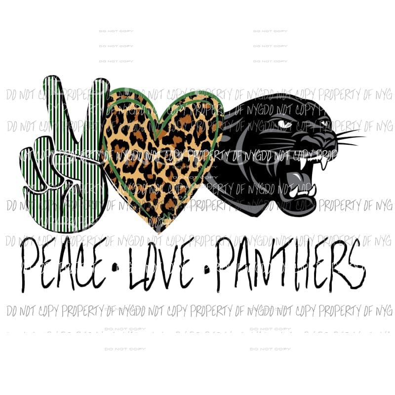martodesigns - Peace Love Panthers Green black Sublimation