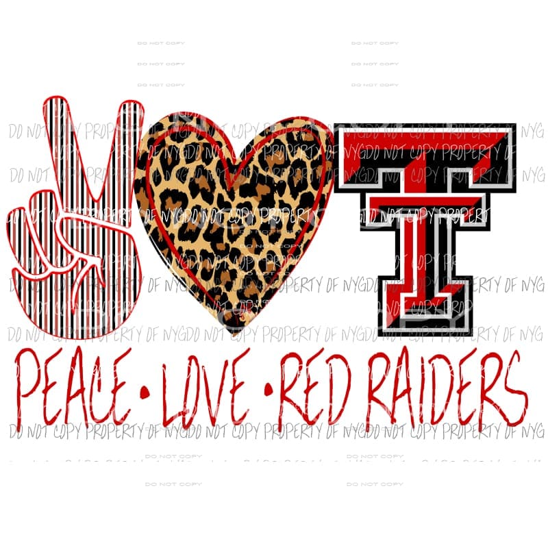 martodesigns - Peace Love Red Raiders Texas tech Sublimation