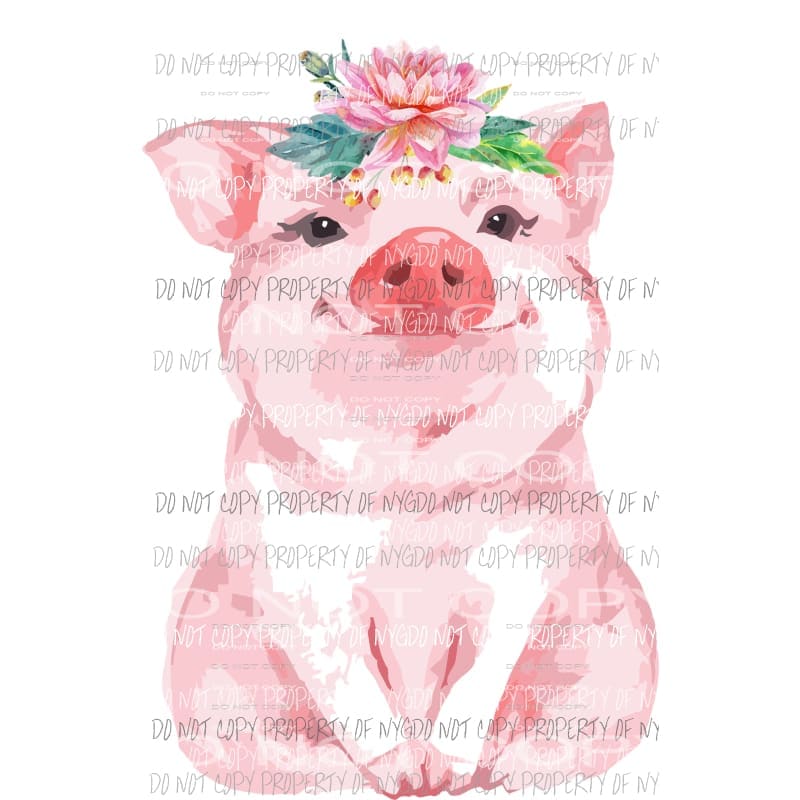 martodesigns - Pig with flowers Sublimation transfers