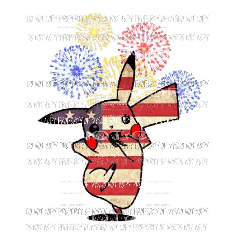 martodesigns - Pikachu Sublimation transfers usa 4th of july