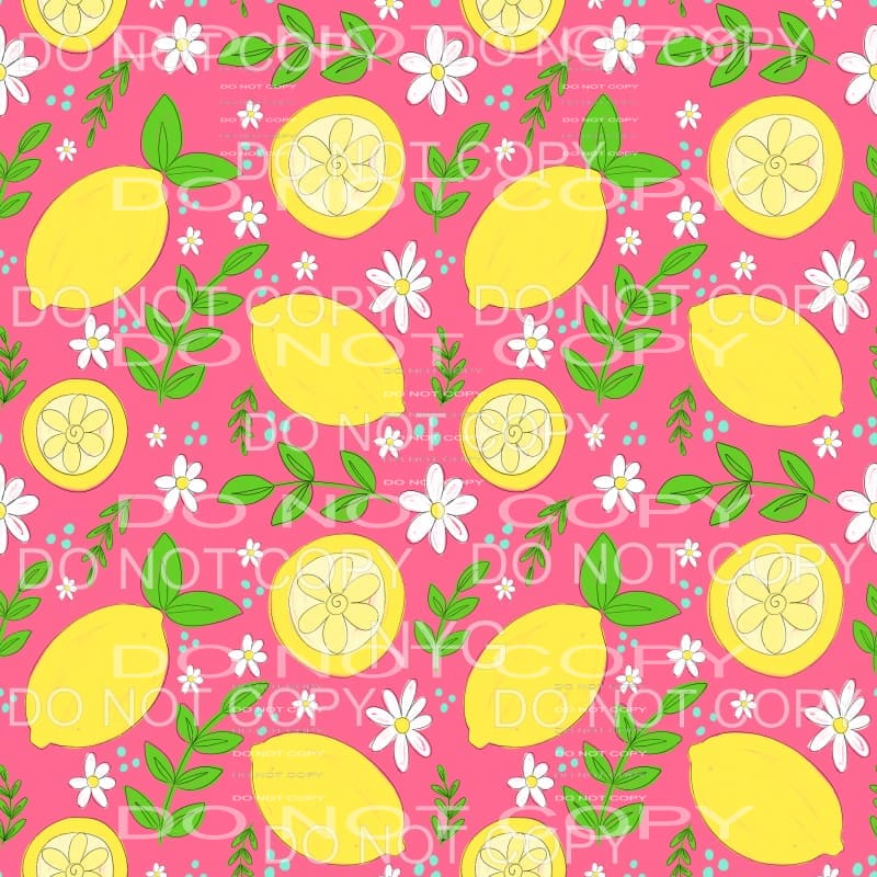 martodesigns - Pink Floral Lemon Sheet Sublimation transfers