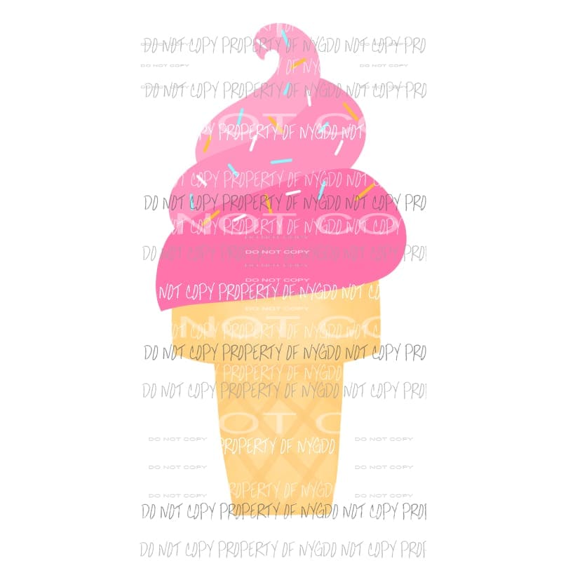 martodesigns - Pink Ice Cream Cone sprinkles Sublimation