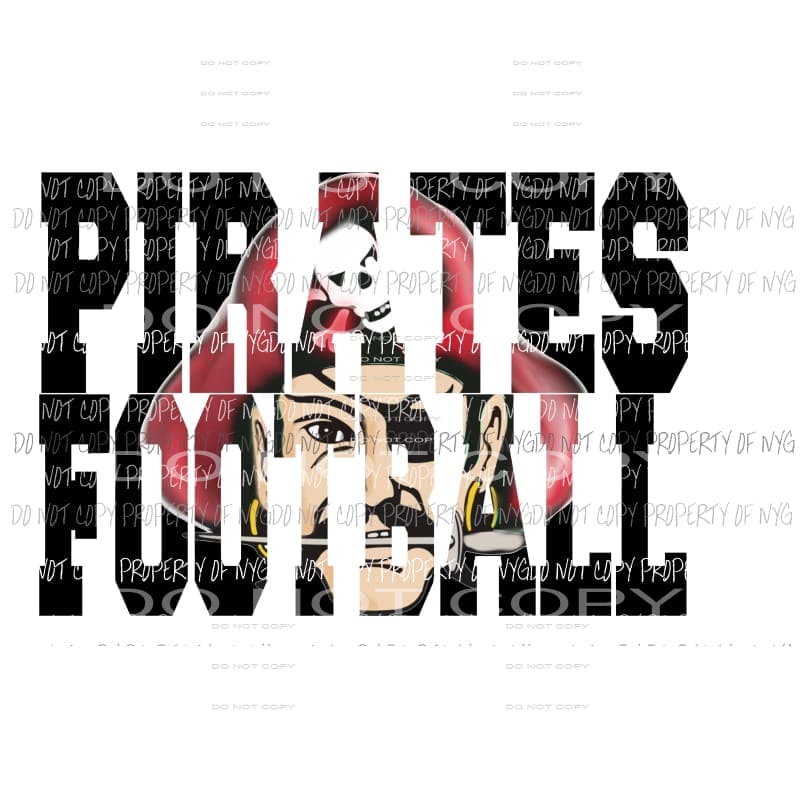 martodesigns - Pirates Football words RED school Sublimation