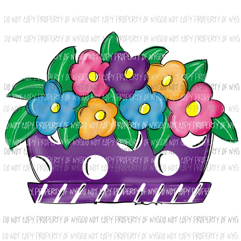 martodesigns - Purple Planter Flowers Sublimation transfers
