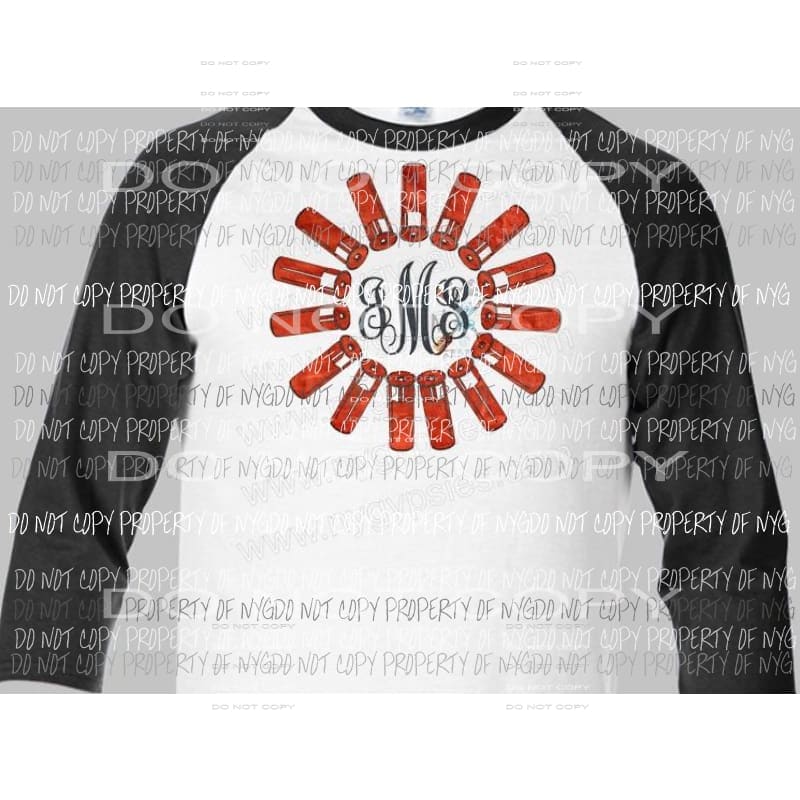 martodesigns - red shotgun shells monogram blank sublimation