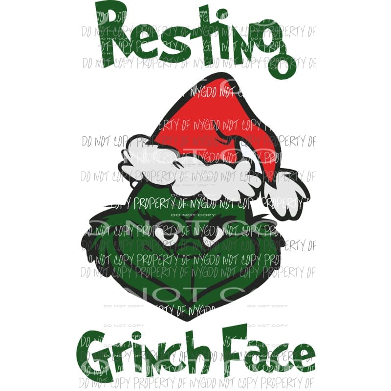 martodesigns - Resting Grinch Face # 4 Sublimation transfers
