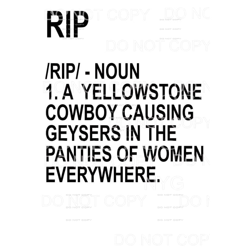 martodesigns - RIP Noun Yellowstone Sublimation transfers