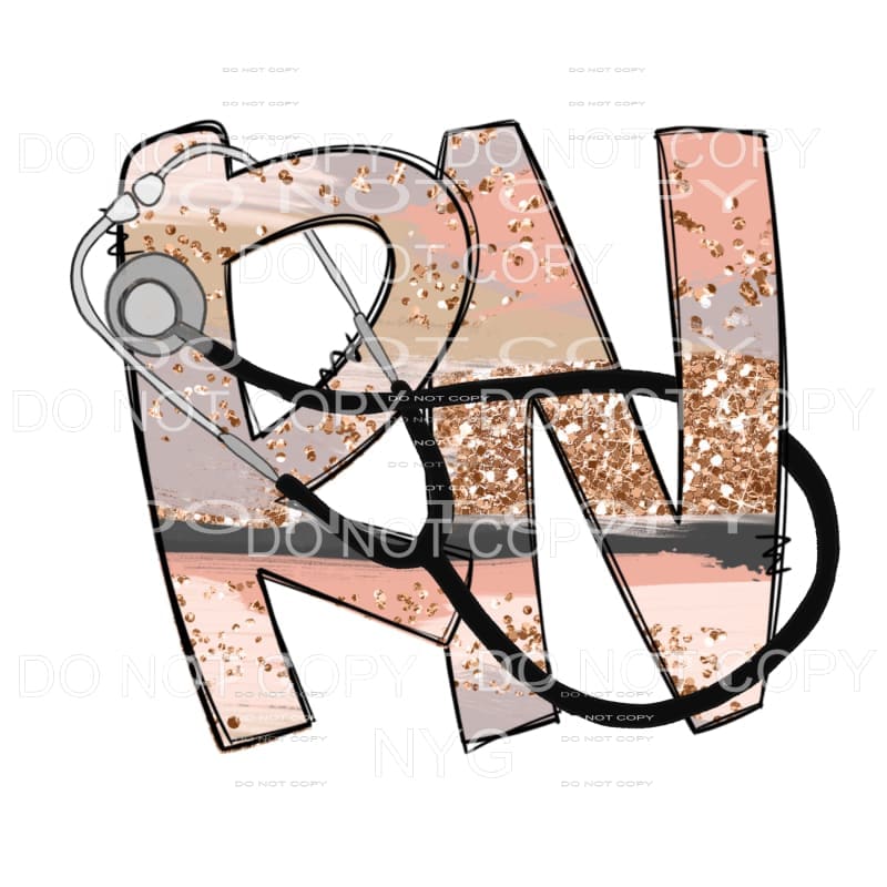 martodesigns - RN Registered Nurse Pink Glitter Stethoscope