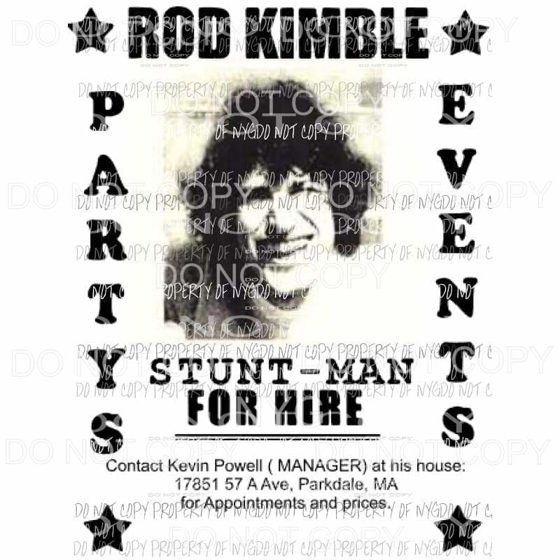 martodesigns - Rod Kimble Stunt man Sublimation transfers